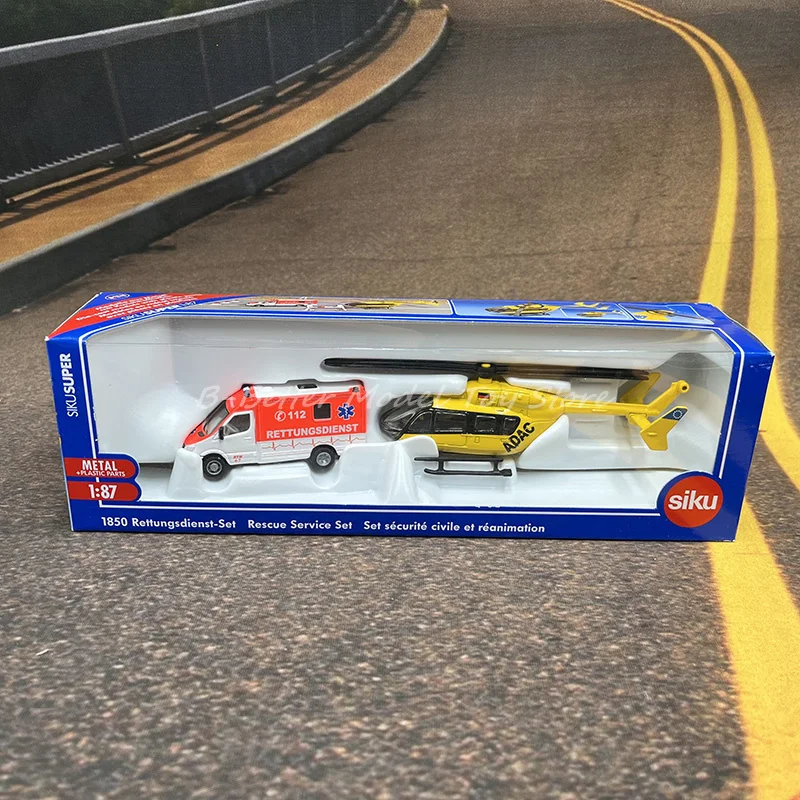 1:87 Diecast Model Toy SIKU 1850 Helicopter & Ambulance Children Gifts ...