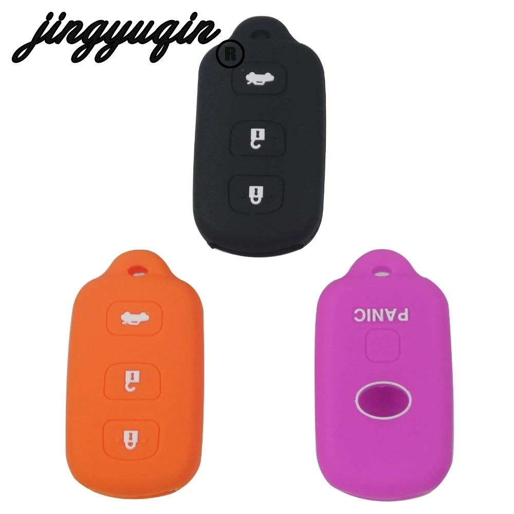 Jingyuqin 4 Buttons Silicone Car Key Shell Case FOB For Toyota Camry 