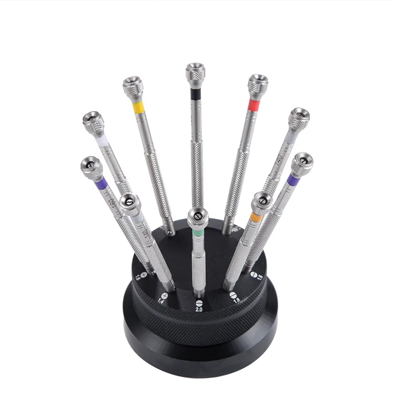 10 Piece Miniature Watch and Jewelry Screwdriver Set on Rotating Stand ...