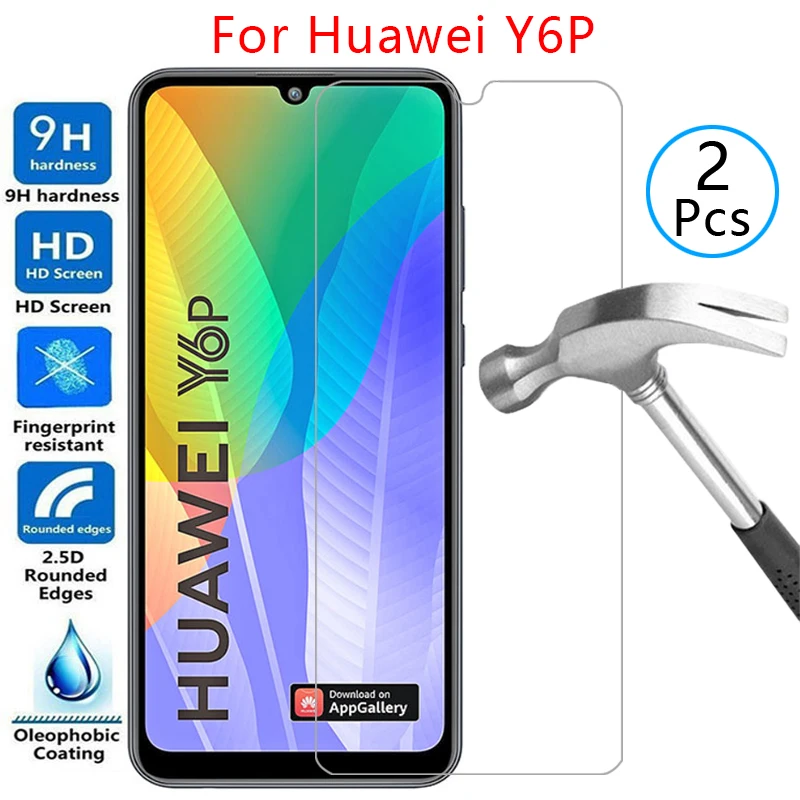 Protector de pantalla de vidrio templado para huawei y6p, funda para ...