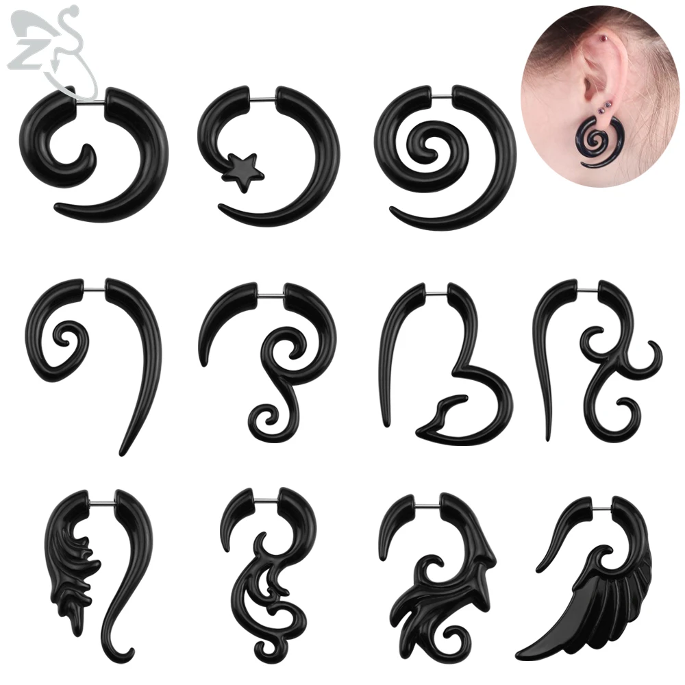 Fake Plug Earrings Women | Spiral Earrings Fake Gauges | Fake Plugs ...