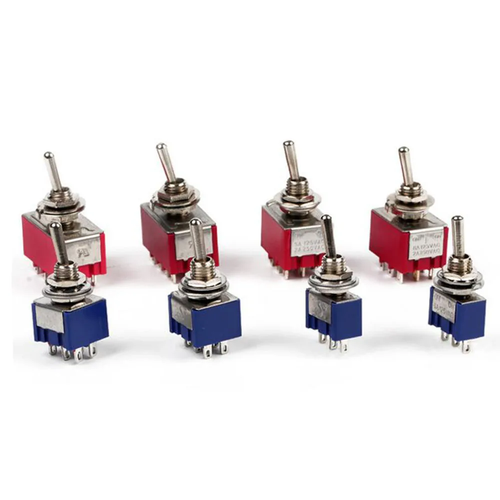 5pcs Miniature Toggle Switch Single Pole Double Throw Spdt Dpdt On-off ...