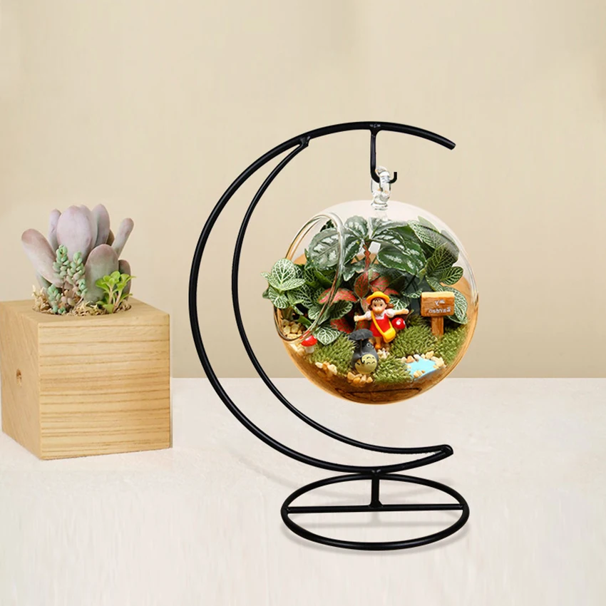 Hanging-Plant-Terrarium-Metal-Stand-Tabletop-Display-Stand-Holder-for ...