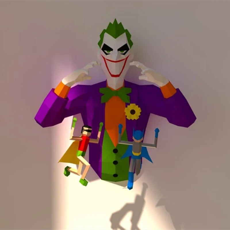Joker-Papercraft-DIY-3D-Paper-Model-Paper-Sculpture-Low-Poly-Pepakura ...