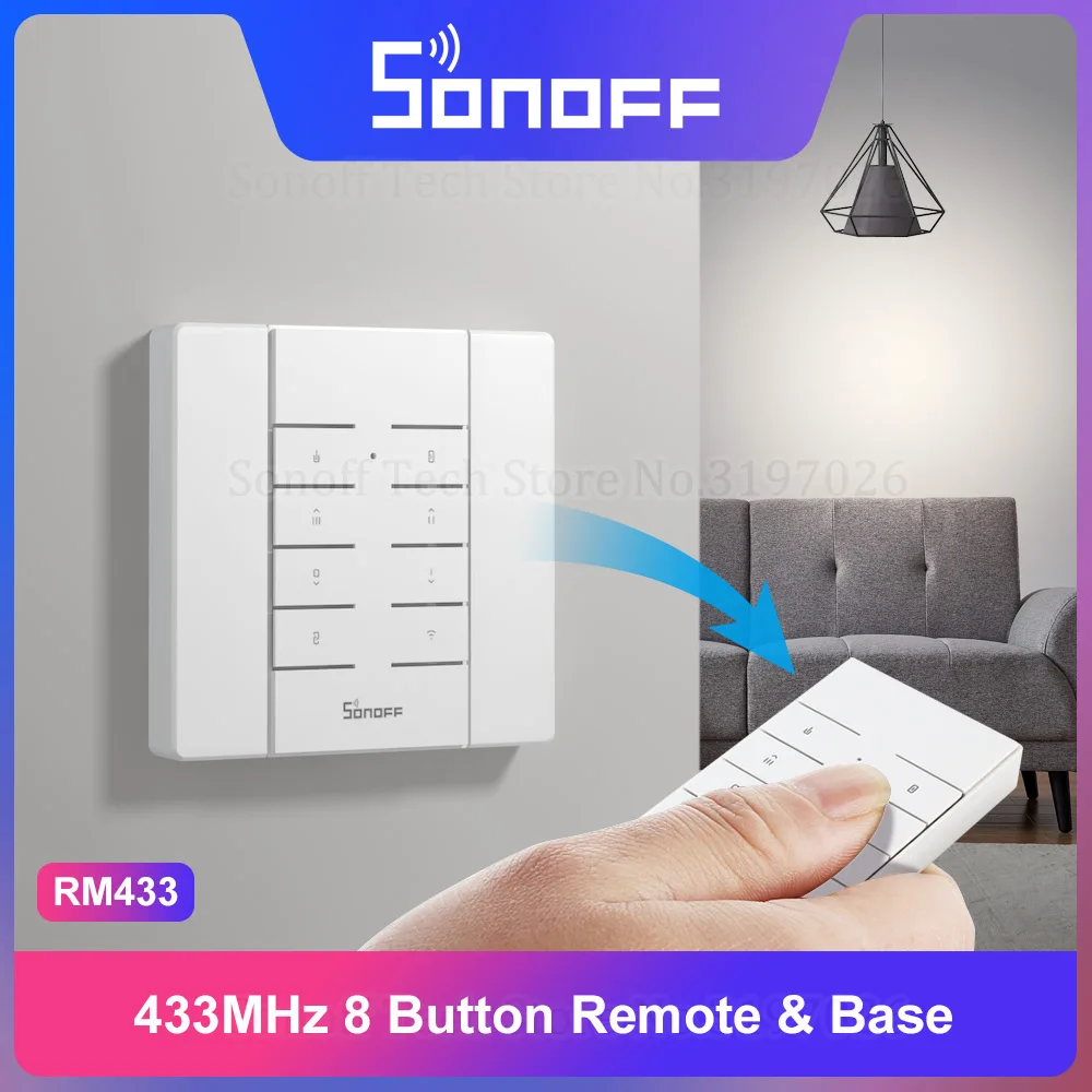 SONOFF-RM433R2-Remote-8-Button-RF-Remote-Base-One-Key-Pairing-Easy-to ...