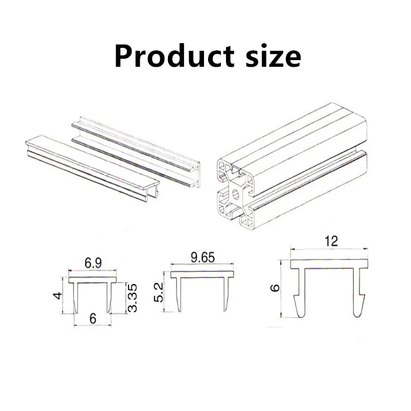 45,50 Series Light Grey T-slot cover Aluminium profile in plastic PVC ...