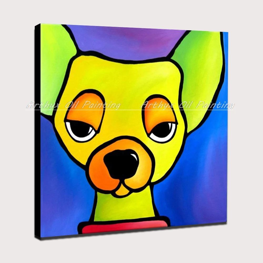 Arthyx-pinturas-al-leo-de-animales-de-perro-abstractas-pintadas-a-mano ...