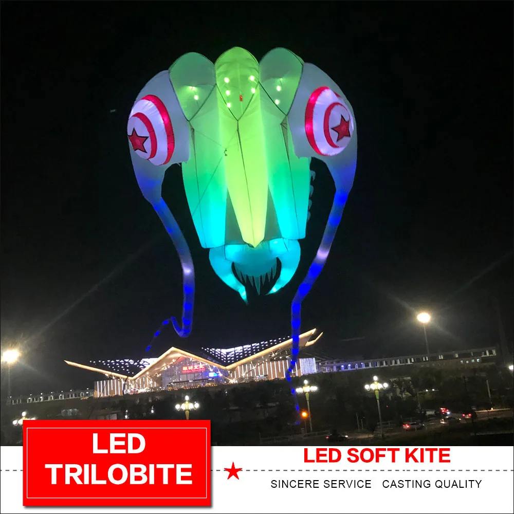 new arrival led trilobite kite show kite soft inflatable kite luminous ...