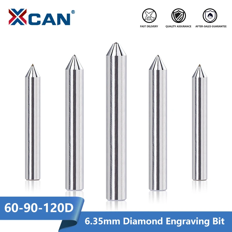XCAN-Diamond-Engraving-Bit-6-35mm-60-100-120-Degrees-Engraving-Cutters ...