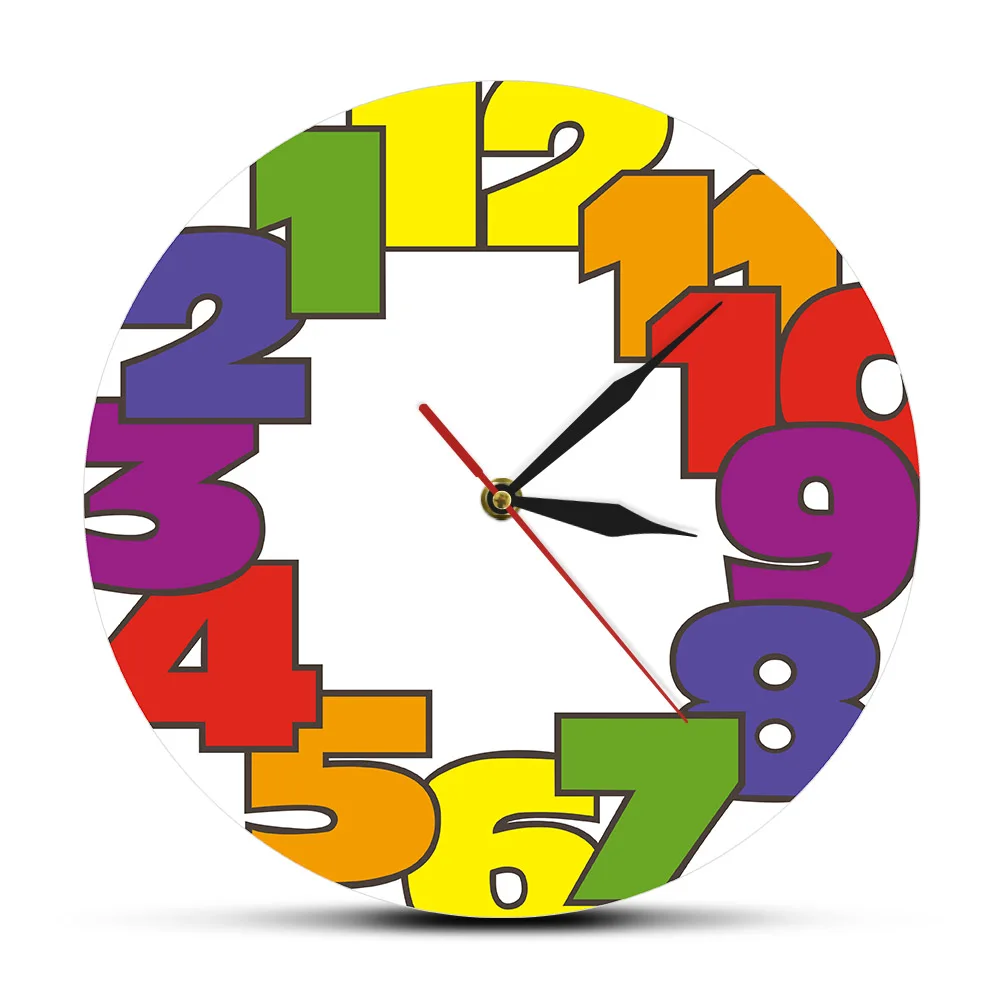 Big Numbers Backwards Wall Clock Modern Home Decor Silent Non Ticking ...