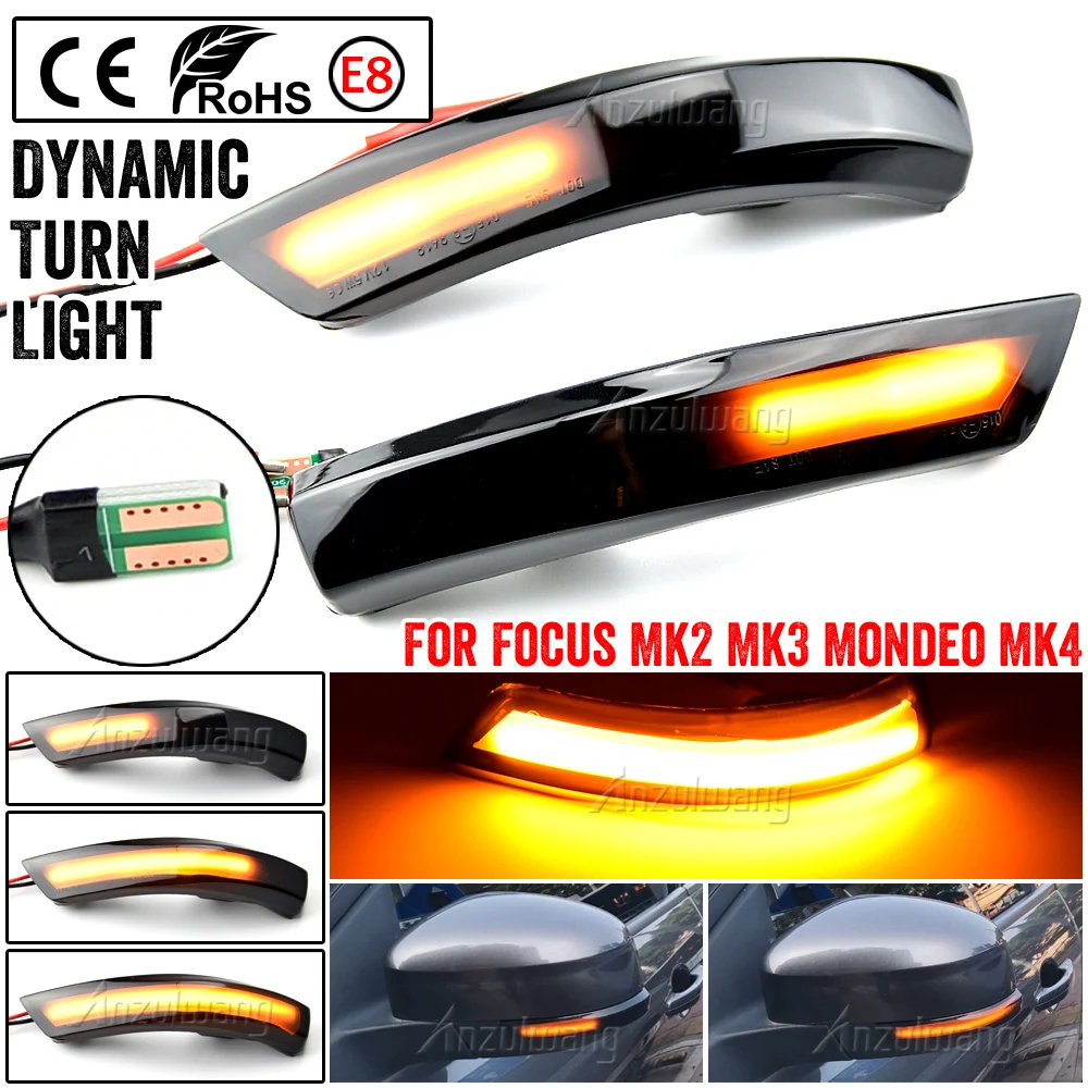 2pcs Flowing Side Wing Rearview Mirror Indicator Blinker For Ford Focus ...