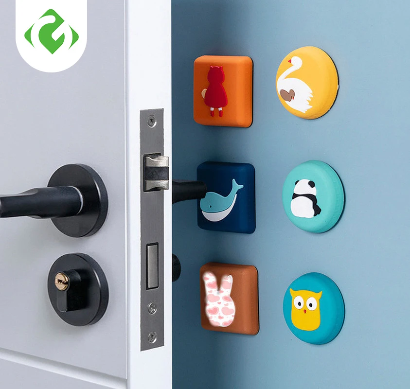 1pc Cartoon Door Stopper Silicone Self Adhesive Wall Protectors Door ...
