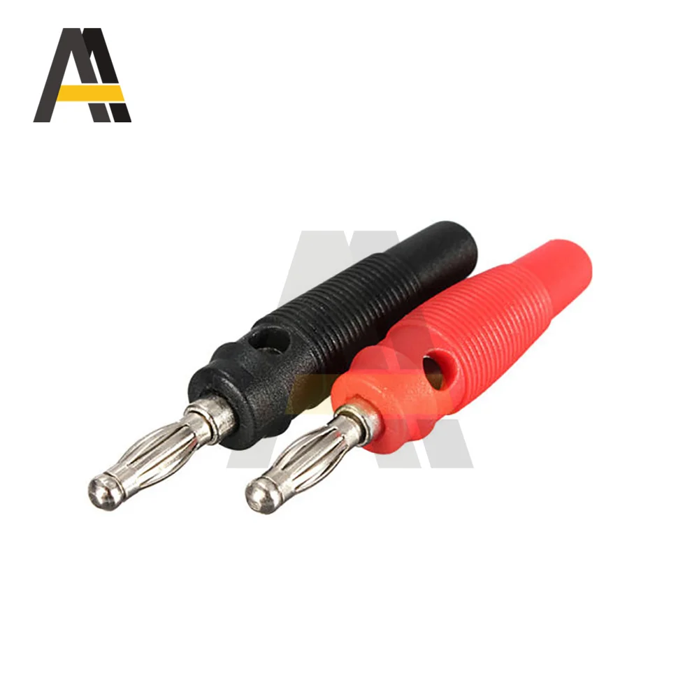 2pcs 4mm Banana Plug High Current Insulated Shrouded Stackable ...