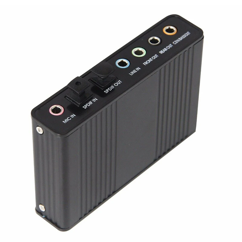 Placa de som usb externa 6 canais 5.1, adaptador de áudio estéreo spdif ...