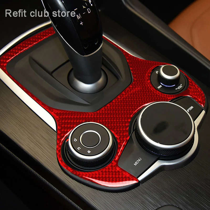 Carbon Fiber Gear Shift Panel Cover For Alfa Romeo Giulia 2017-2019 ...