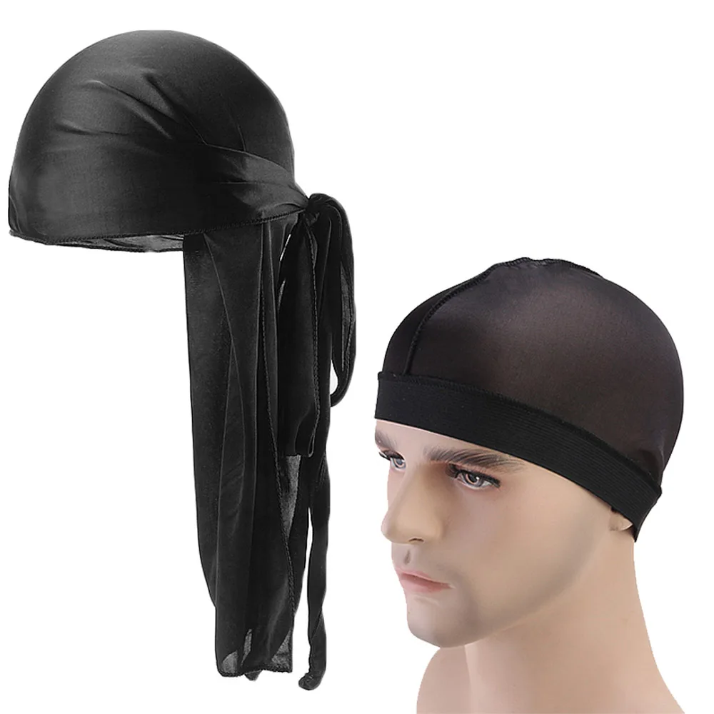 Unisex-Durag-Long-Satin-Breathable-Turban-Du-rag-Pirate-Hat-Men-Hip-Hop ...