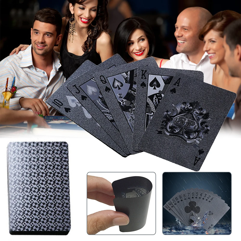 Cool-Black-Gold-Foil-Poker-Waterproof-Deck-Of-Cards-Collective-Playing ...