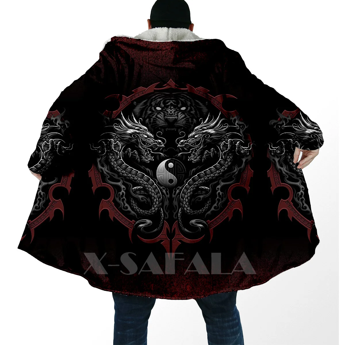 Women Black Hooded Cloak Art