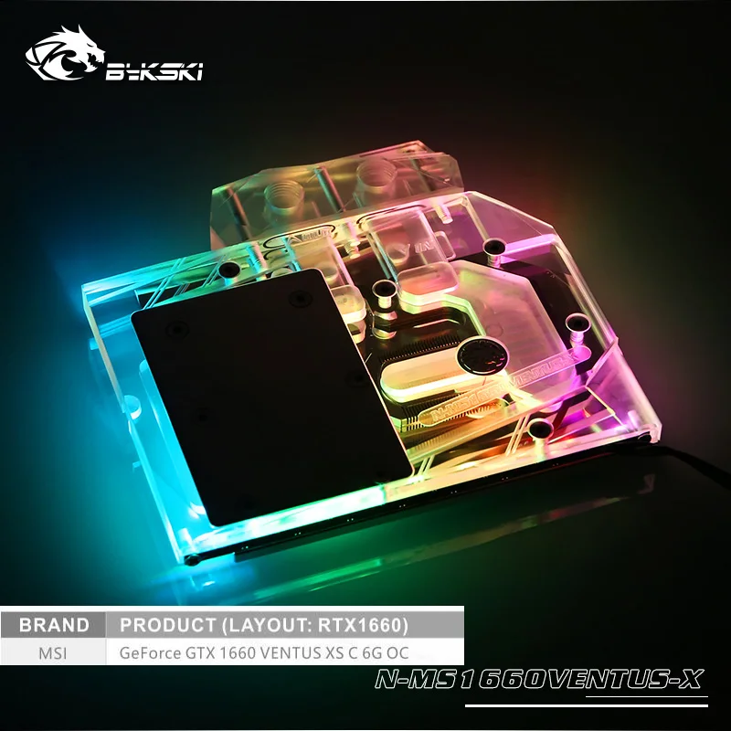 Bykski Bloque de GPU compatible con MSI Geforce GTX1660 VENTUS XS C 6G OC, refrigeración por ...