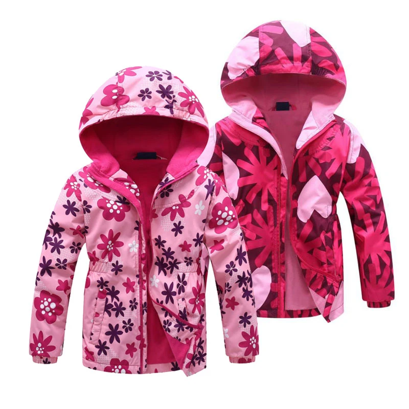 Jacket For Girls 2021 Spring Children's Flower Fleece Clothes Girls ...