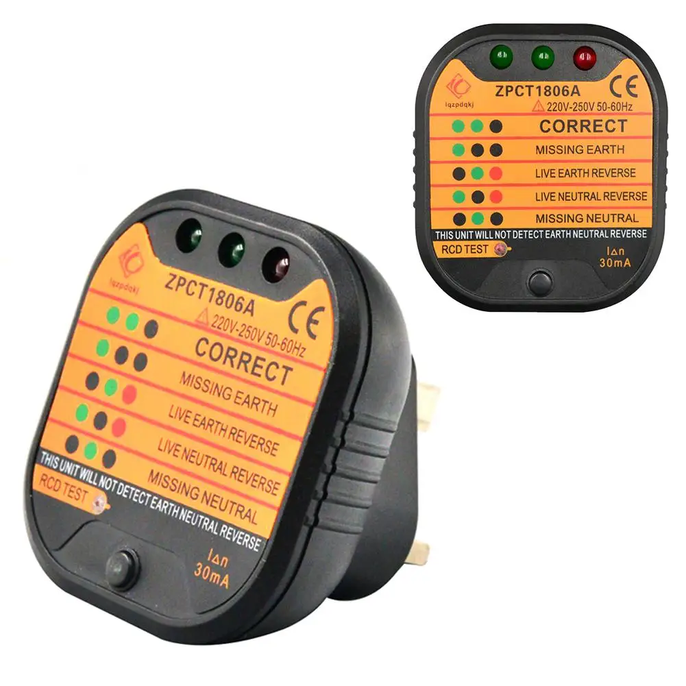 Electric Socket Tester Automatic Outlet Tester Polarity Check Meter ...