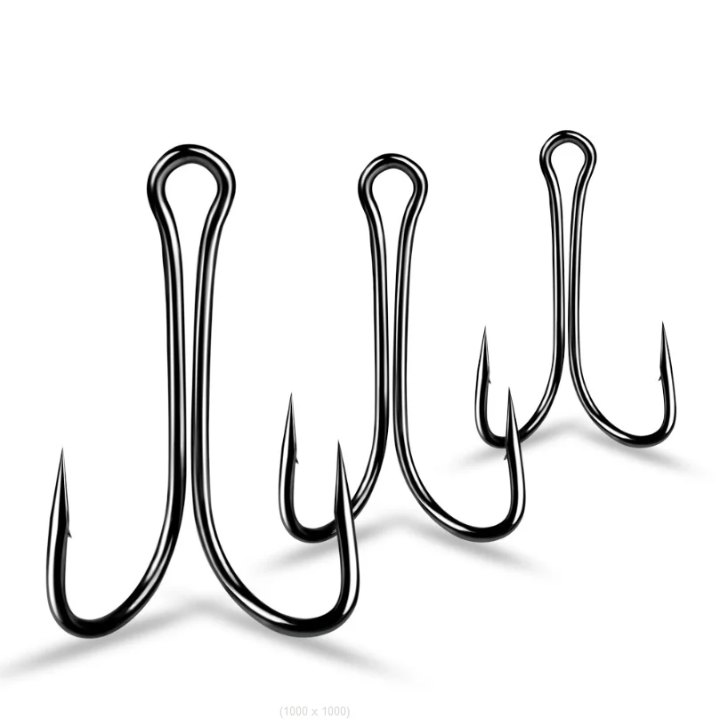 50pcs Long Shank Double Hook Weedless Fishing Hook Fly Tying Duple Hook ...