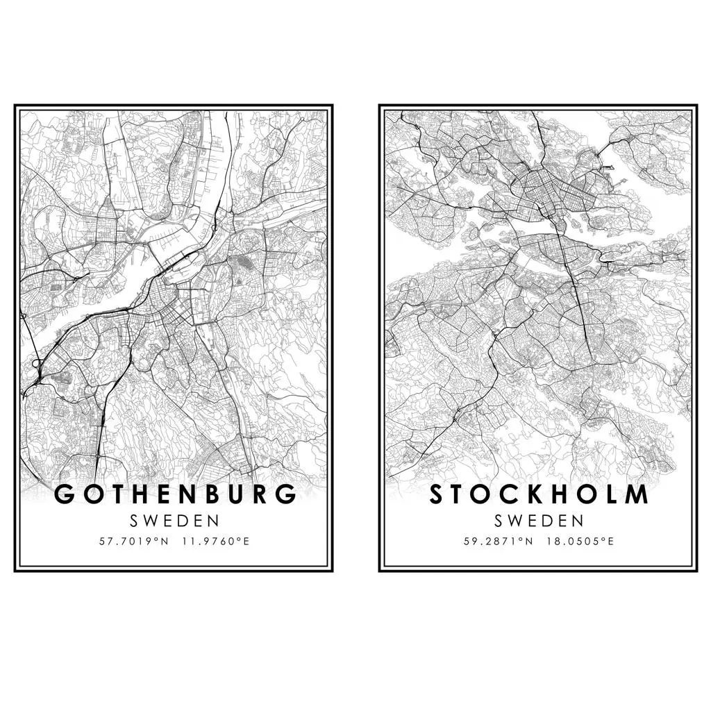 Png Jpg Gift Wall Art STOCKHOLM MAP POSTER Printable Poster Sweden Map ...