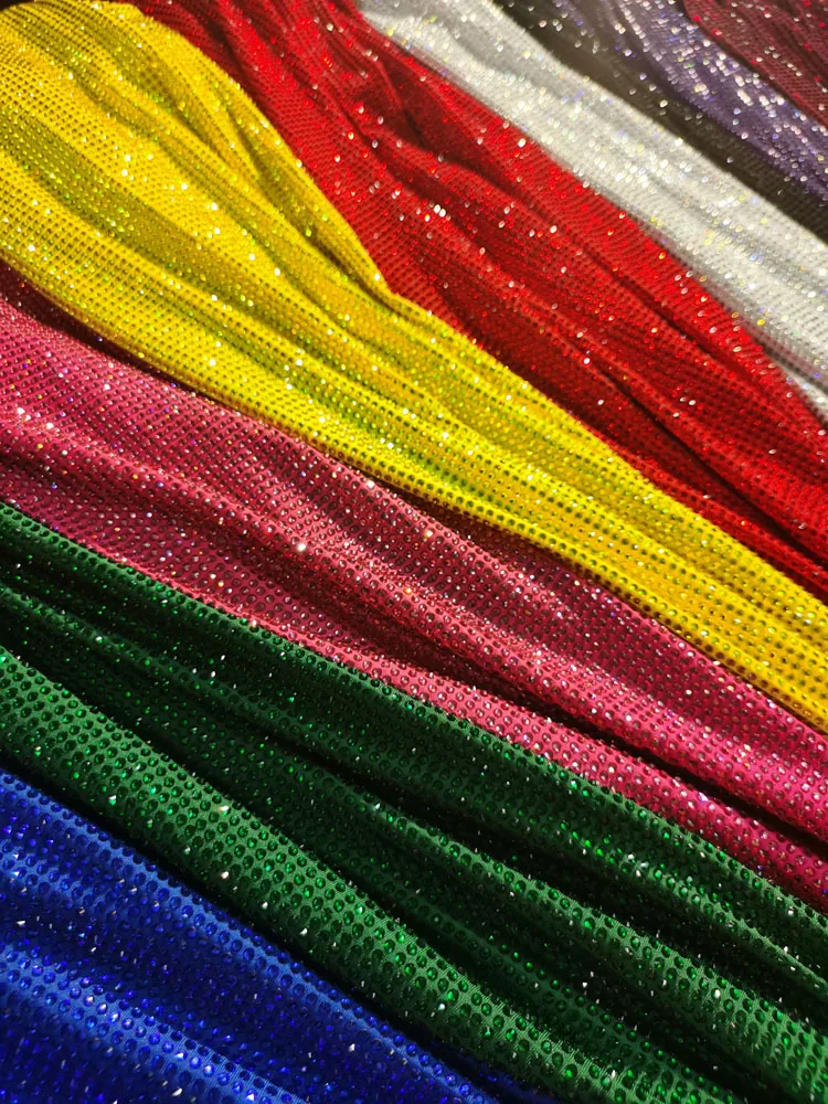 Customized-Tailored-Dress-Luxury-Crystal-Fabric-Hot-Fix-Green-Planet ...