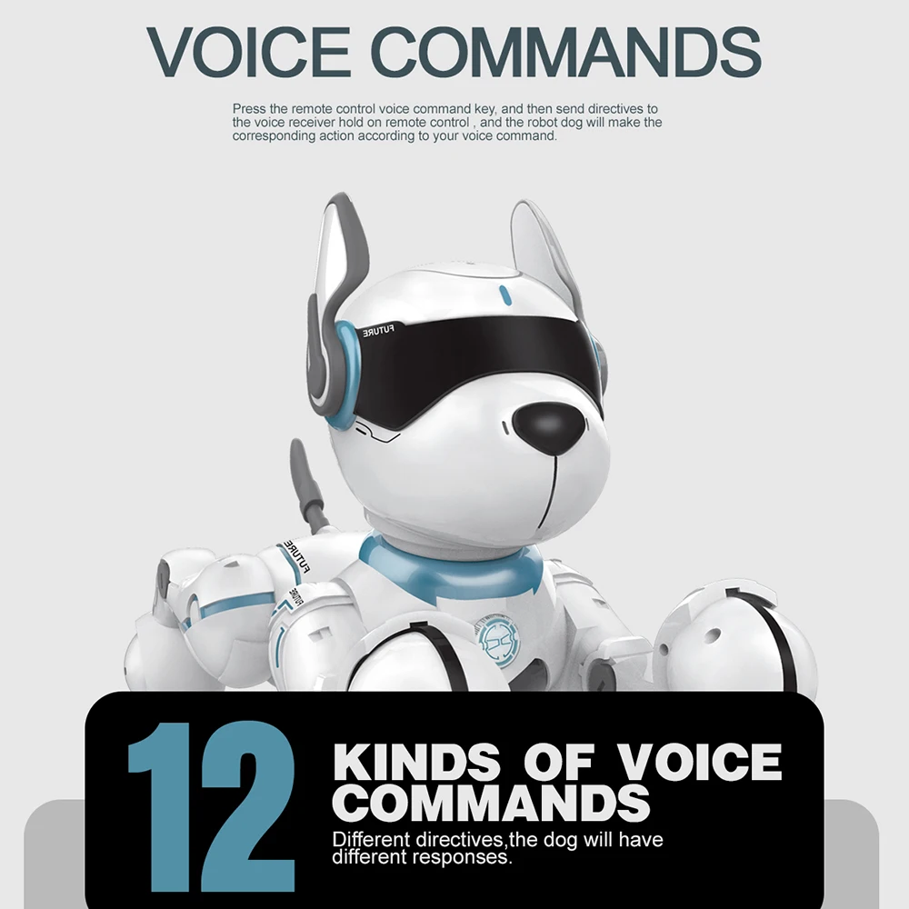 RC Robot Dog Smart Talking Dance Interactive Pet Robot Dog Voice ...