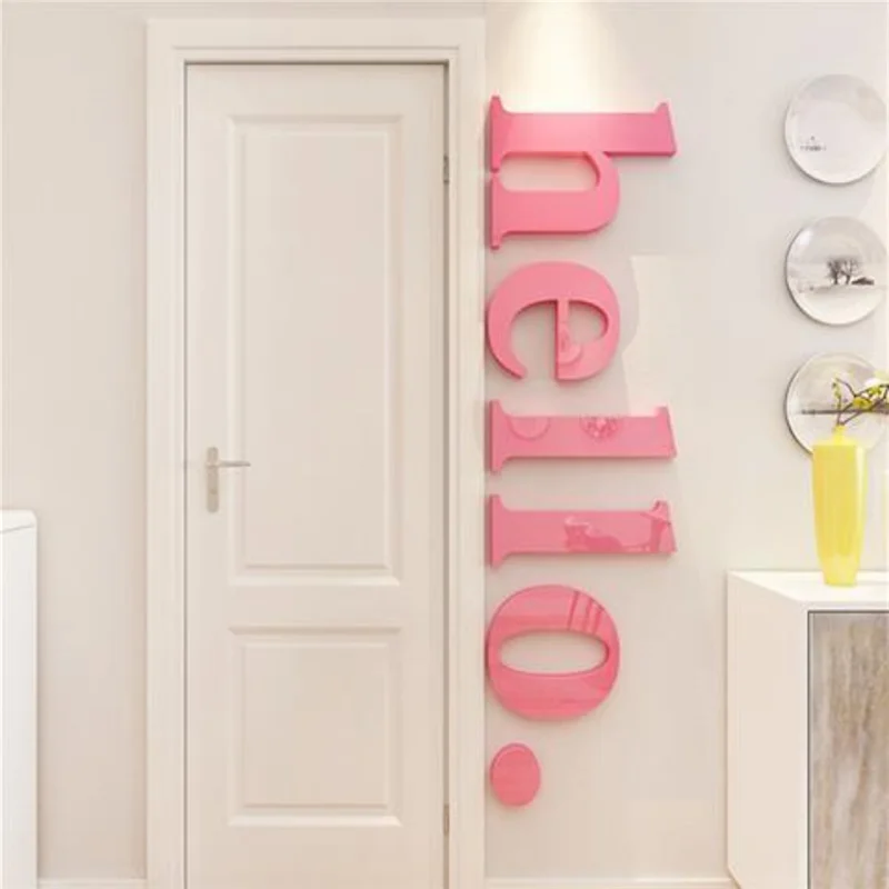 Solid Letter Wall Sticker Hallway Wall Decal 3D Acrylic Wall Sticker ...