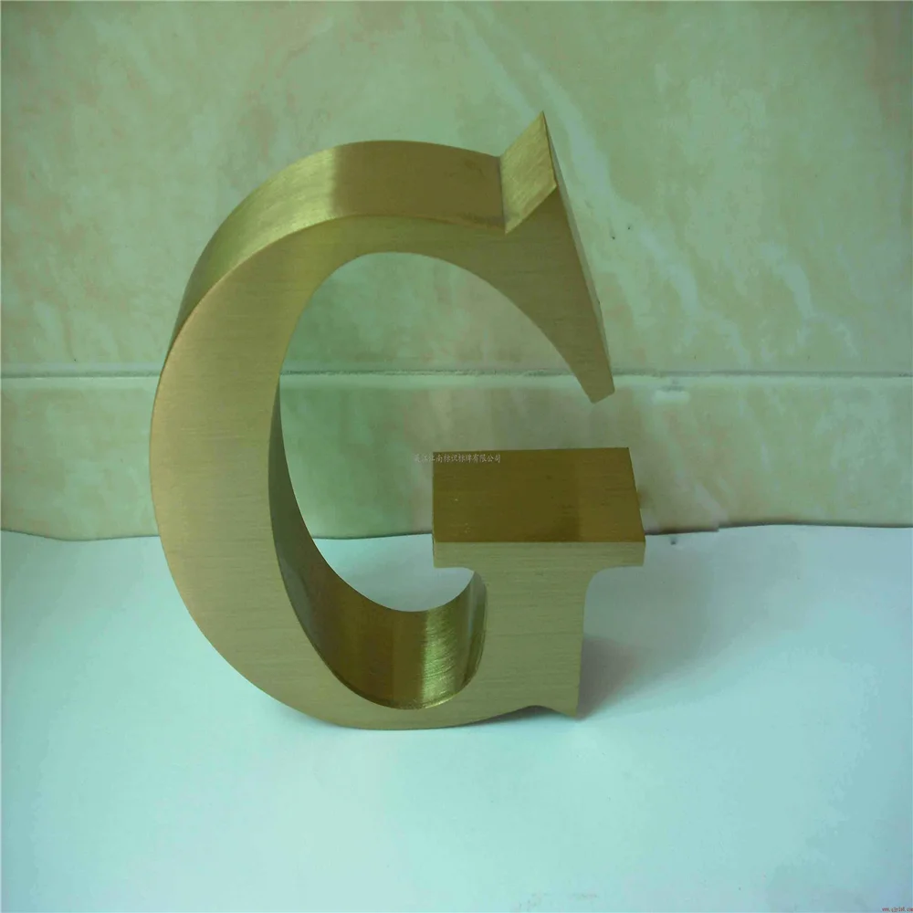Factory Outlet Outdoor plating titanuim letters , golden color ...