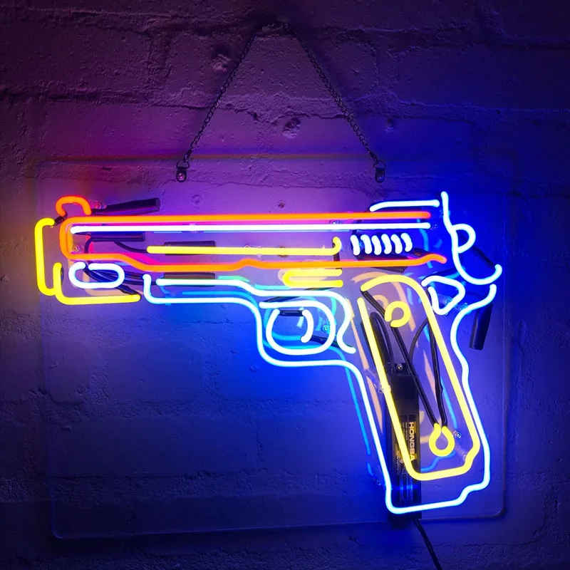 Neon-sign-For-Gun-Game-Room-Display-Neon-Bulbs-Sign-Handcraft-Iconic ...