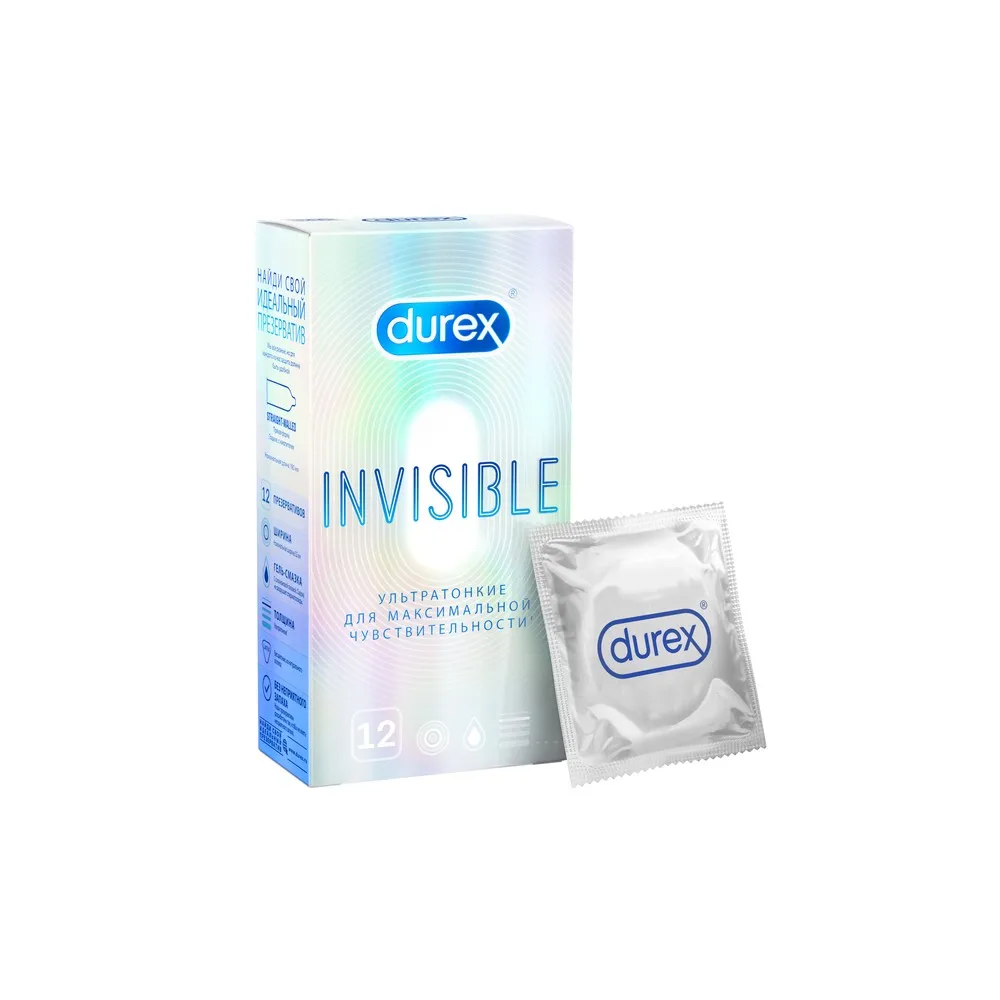 Condoms Durex Invisible Ultra Thin 12 Pcs Condom Condoms With Relieve With Tendrils With