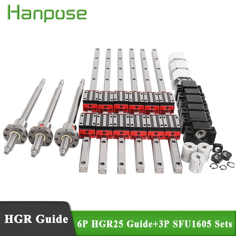 HIWIN guía lineal HGR25 de cualquier longitud, bloques de rodamiento ...