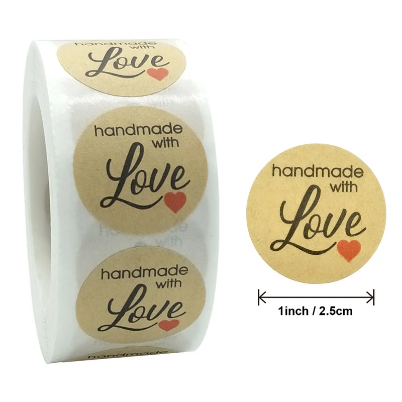 Paper & Party Supplies 24 Handmade Stickers Home made Packaging Paper ...