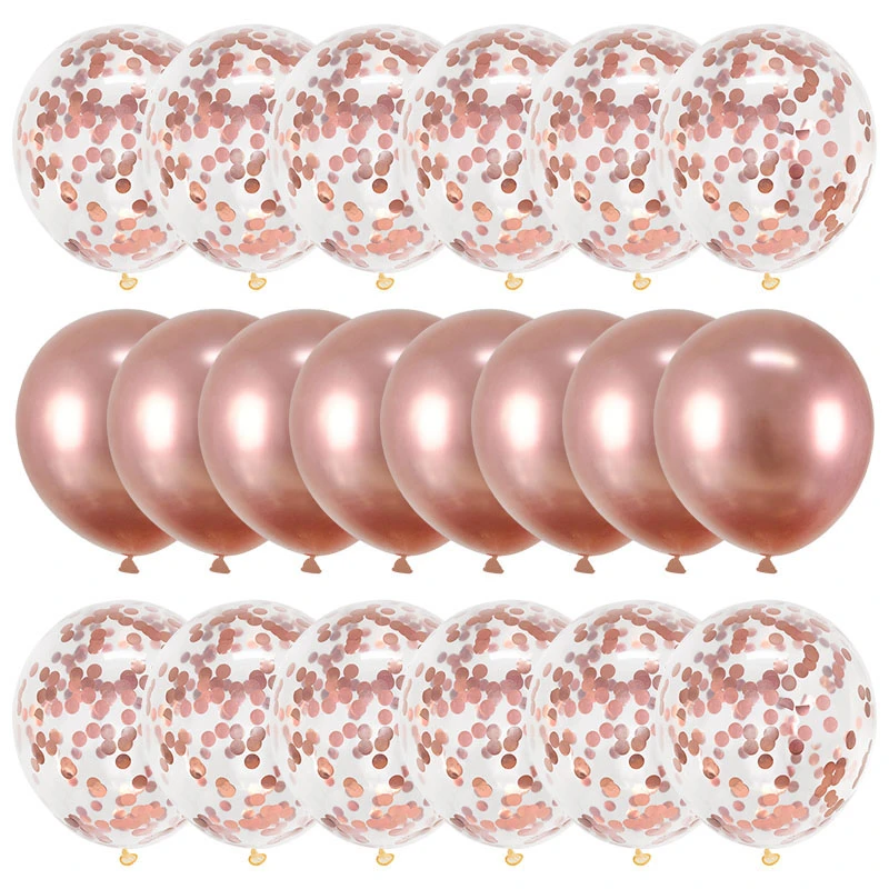 20pcs Rose Gold Balloon Set Confetti Metallic Balloons Birthday Party ...