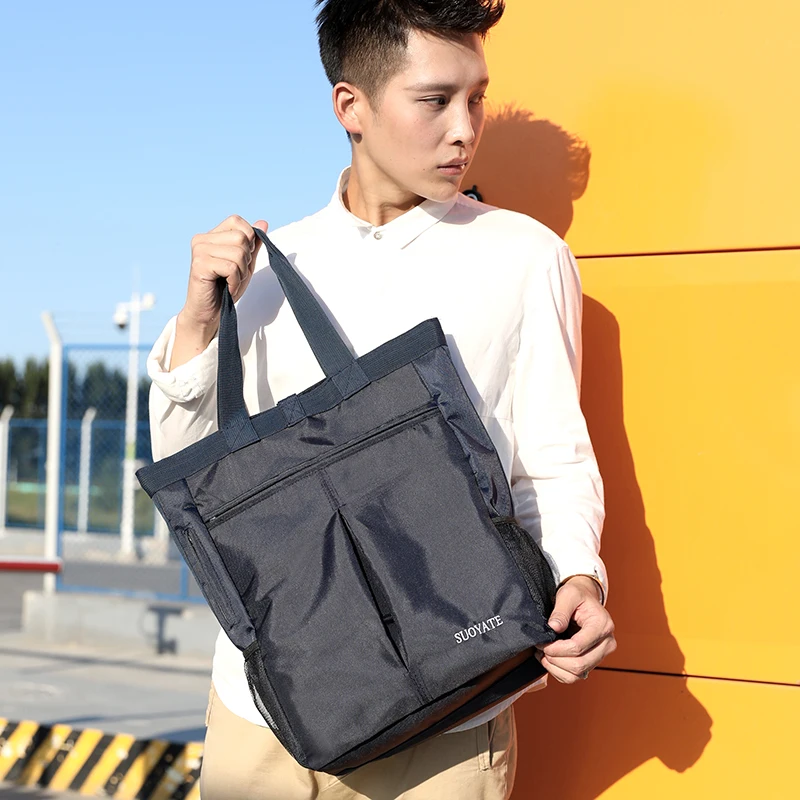 Waterproof Nylon Men's Handbag Large Capacity Lightweight Man Shoulder ...
