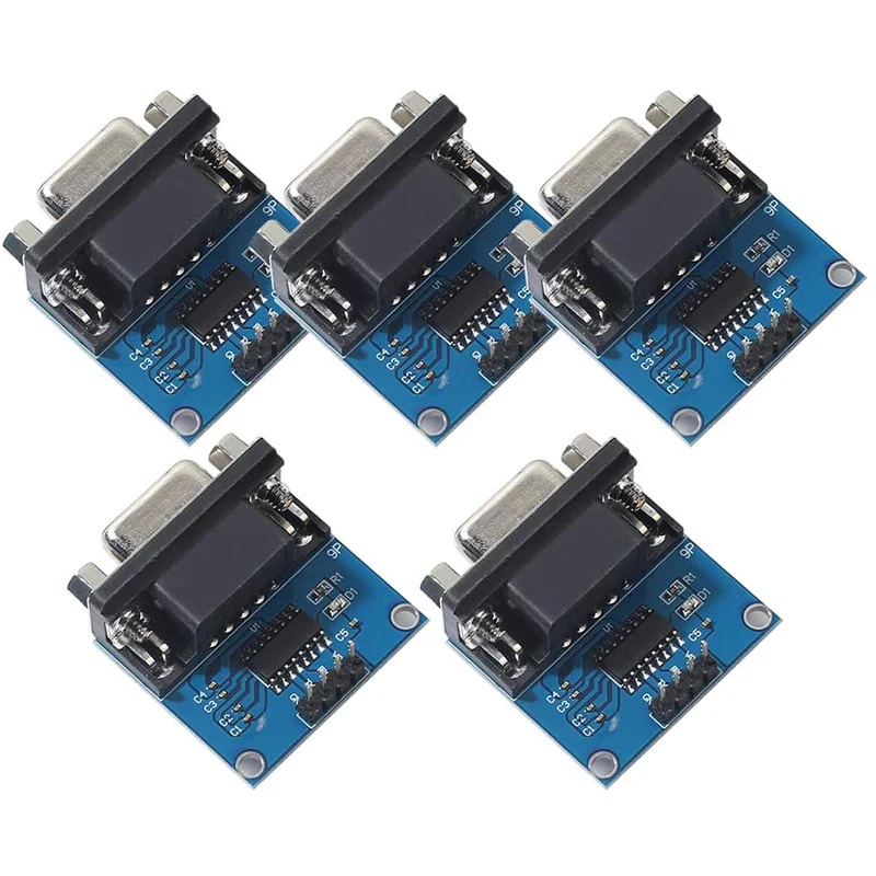 5 개/몫 MAX3232 RS232 TTL 직렬 포트 변환기 모듈 DB9 커넥터 MAX232 arduino에 적합|커넥터 ...