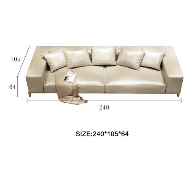 Modern corner leather sofa combination simple living sample household ...