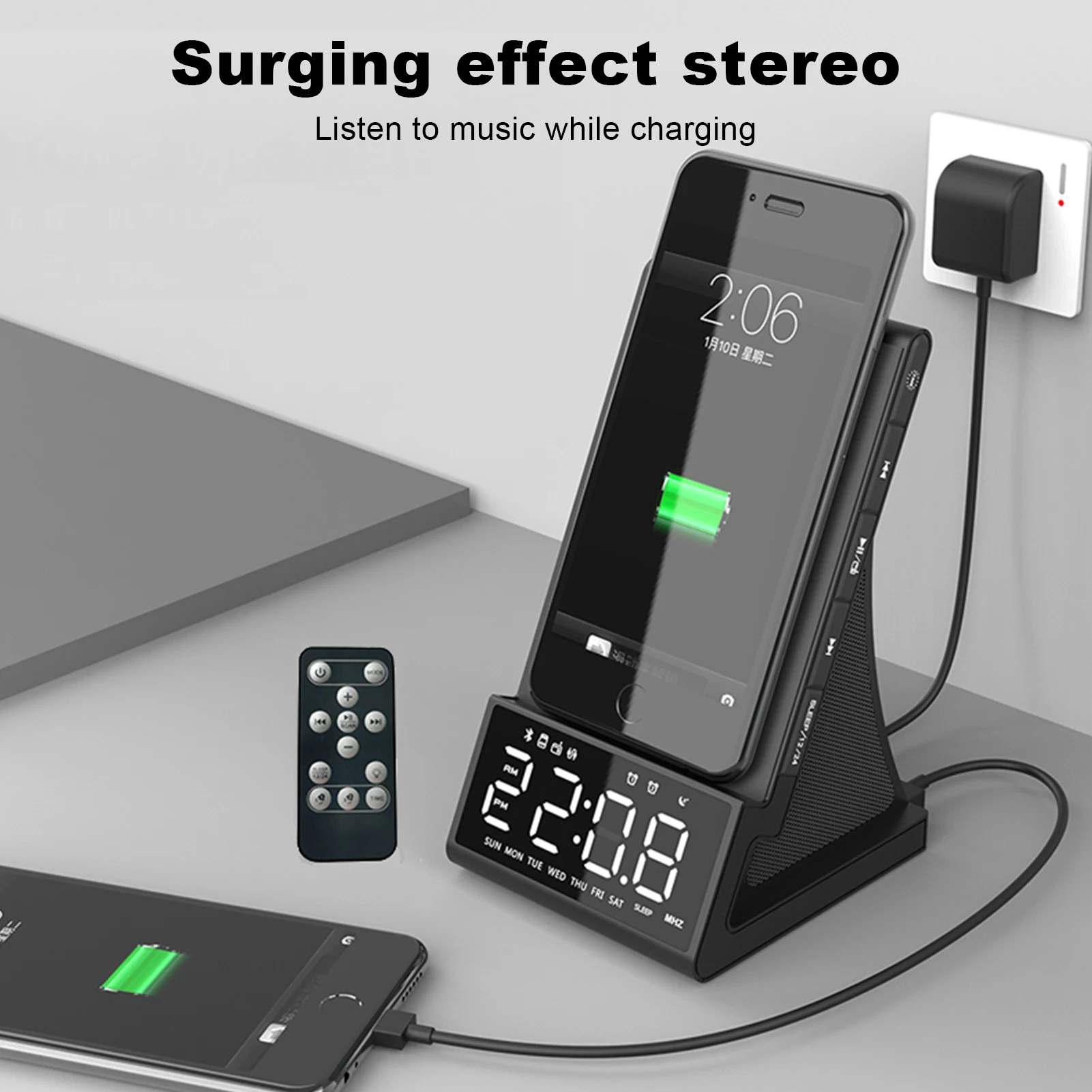 Wireless-Charger-Alarm-Clock-Bluetooth-Speaker-LED-Smart-Digital-Clock ...