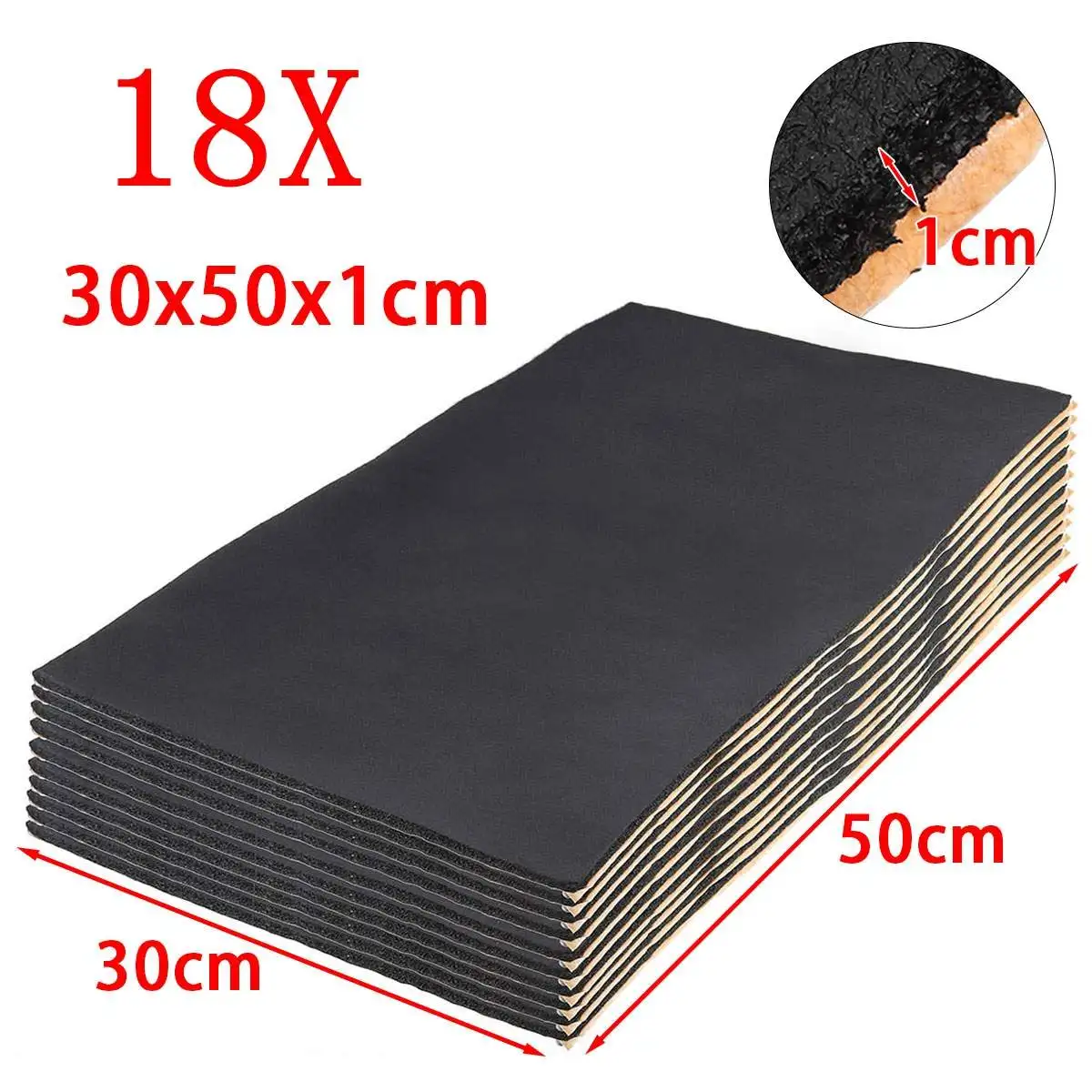 9-18-27x-30x50cm-10mm-Car-Sound-Proof-Deadening-Mats-Anti-noise-Sound ...