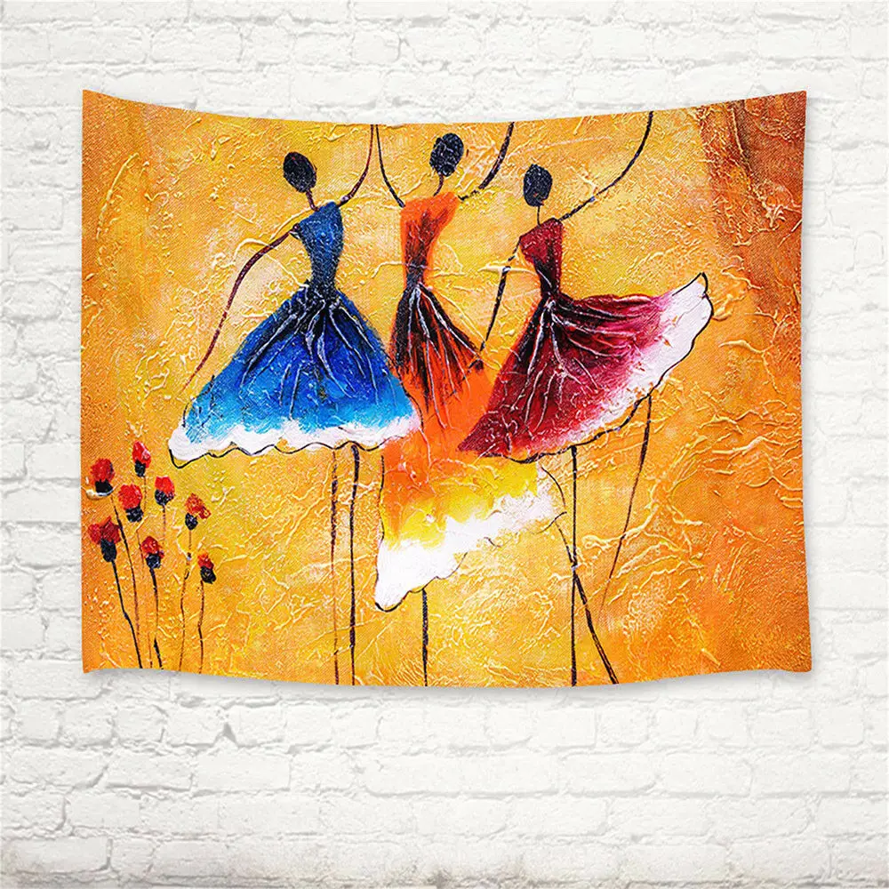 Beauty Girl Dancing Shadow Tapestry Wall Hanging Living Room Bedroom ...