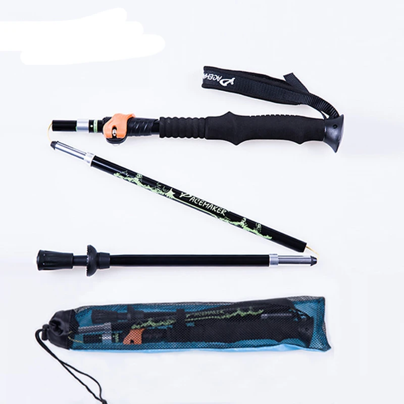 Outdoor Folding Sticks 5 Sections Folding Telescopic Camping Trekking ...