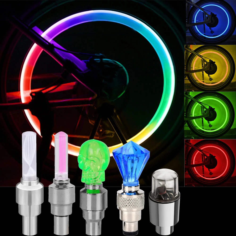 Neon Bicycle Valve Lamp Car Motorcycle Color Cool Led Wheel Tire Light ...