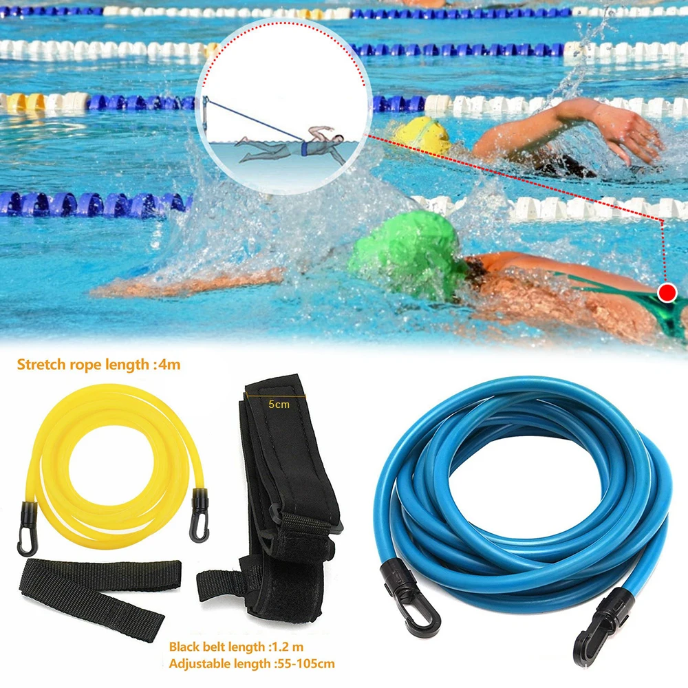 4m-Adjustable-Swim-Training-Elastic-Belt-Swimming-Training-Rope ...