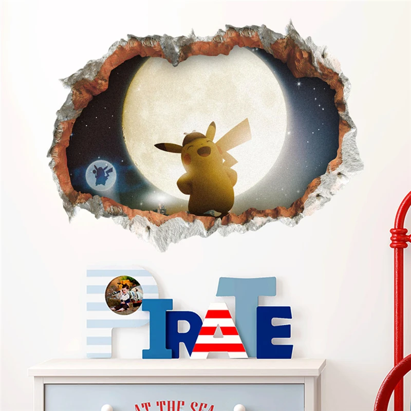 3D Effect Pokemon Cartoon Wall Sticker Poster - KawaiiMerch.com