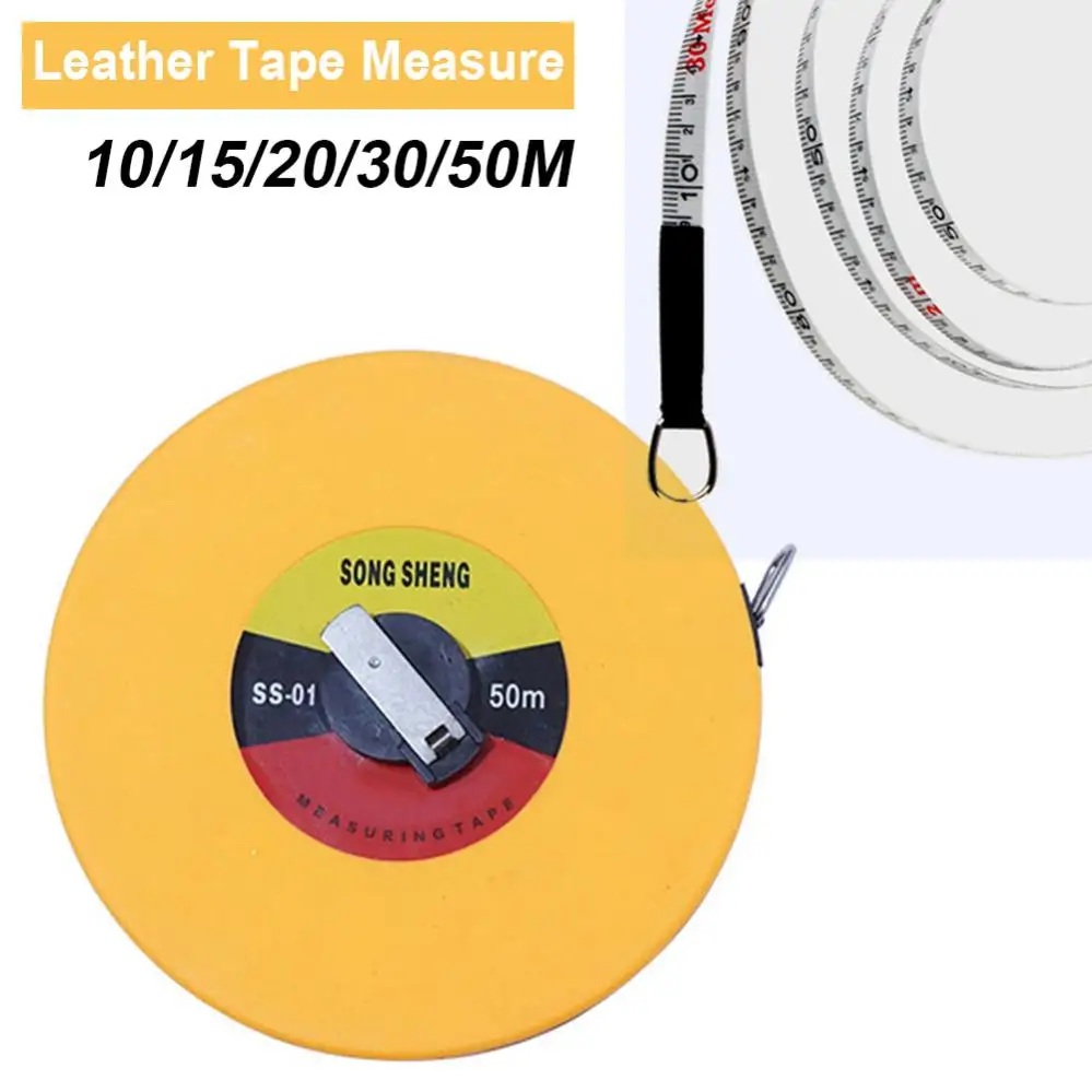 10/15/20/30/50M Tape Measure Circular Glass Fiber Leather Tape Measure ...