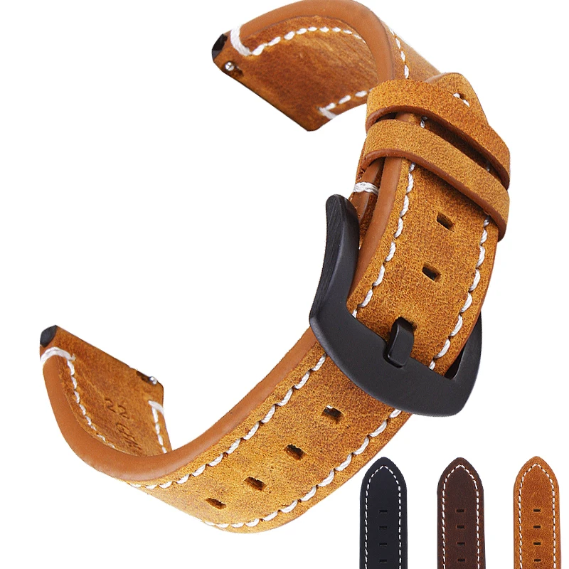 Leather Straps 24mm Smartwatch Band Strap | Kospet Hope Strap ...