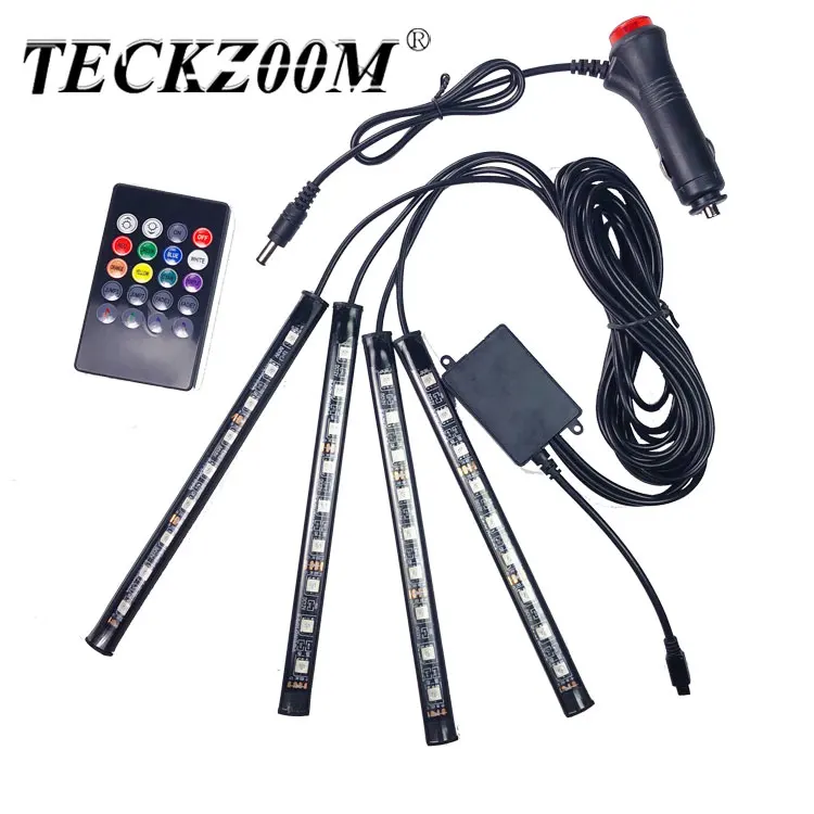 Teckzoom Car LED Strip Lights 36 LED Interior Lights MultiColor Music ...