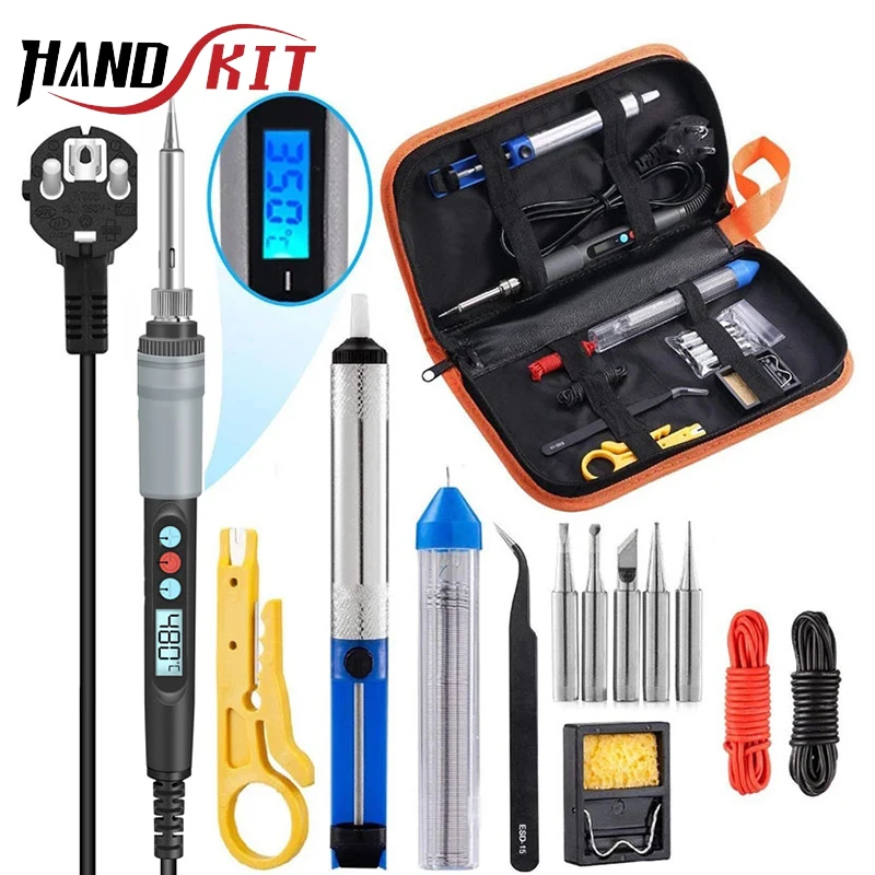 90W-Soldering-Iron-Set-Wire-Stripper-Vacuum-Tin-Sucker-Kit-Auto-Sleep ...